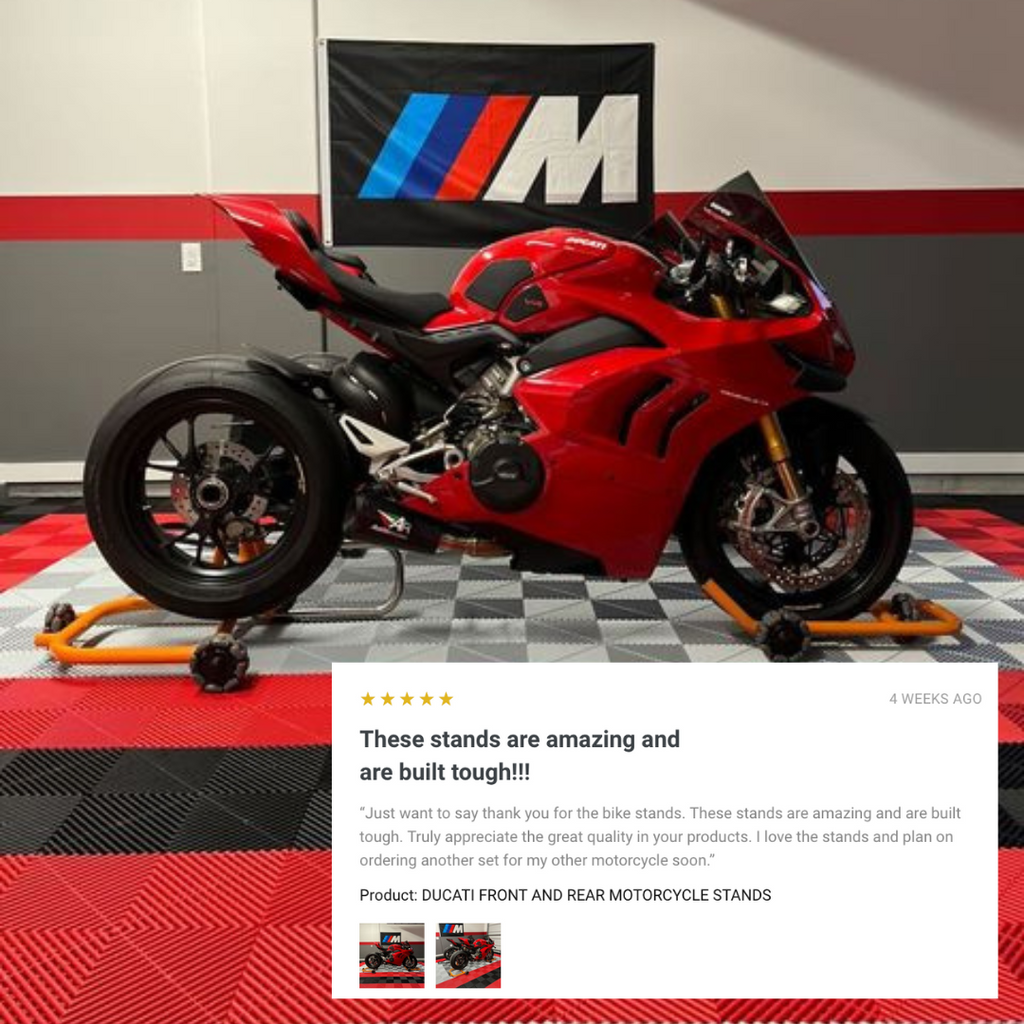 Ducati 950 Motorcycle Stand with Front & Rear Multi-Directional Wheels ...